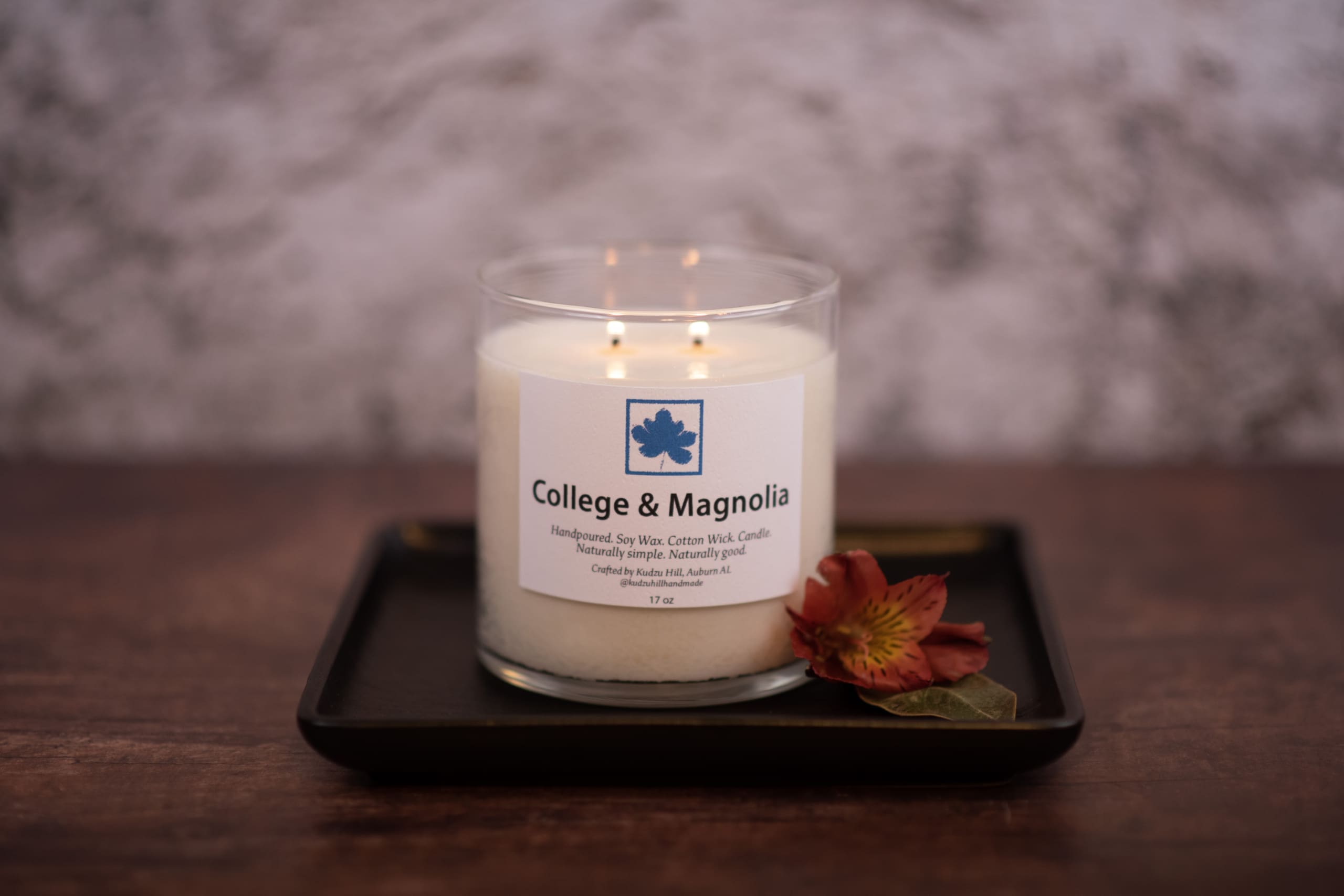College & Magnolia 17oz glass candle - Kudzu Hill